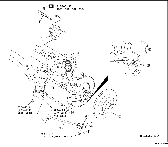REAR TRAILING LINK (LOWER) REMOVAL/INSTALLATION