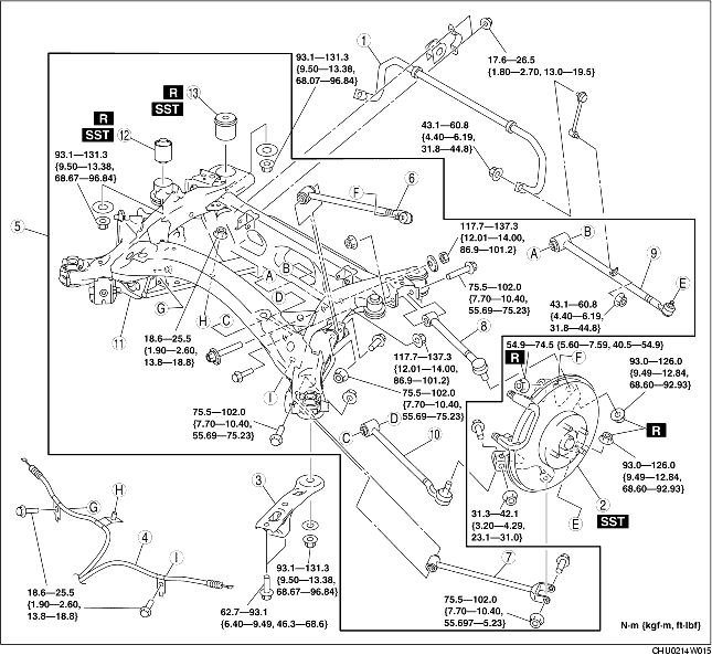 REAR CROSSMEMBER REMOVAL/INSTALLATION