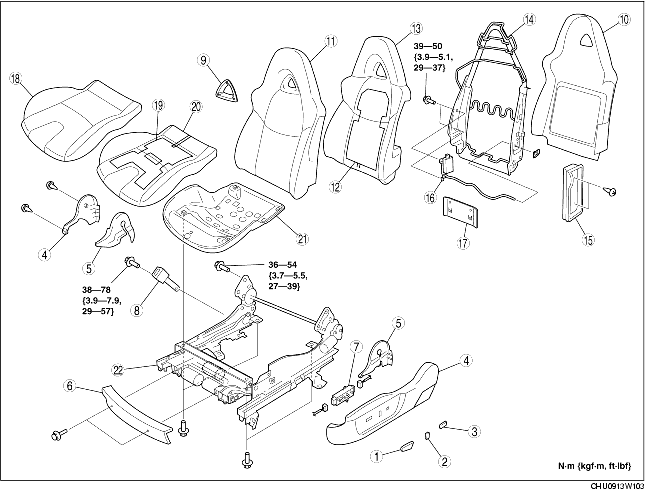 FRONT SEAT DISASSEMBLY/ASSEMBLY