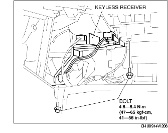 KEYLESS RECEIVER REMOVAL/INSTALLATION