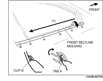 FRONT BELTLINE MOLDING REMOVAL/INSTALLATION